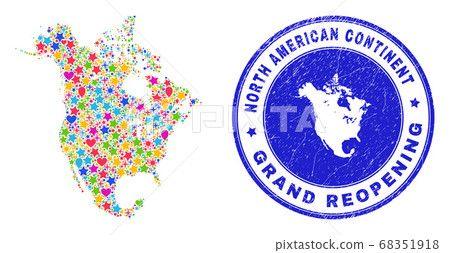 Reopening North America V2 Map Collage and... - Stock Illustration ...