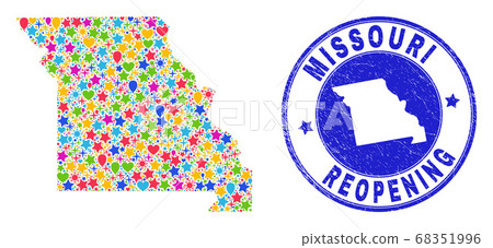 Reopening Missouri State Map Collage and... - Stock Illustration ...