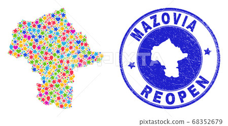Reopening Mazovia Province Map Mosaic and... - Stock Illustration ...