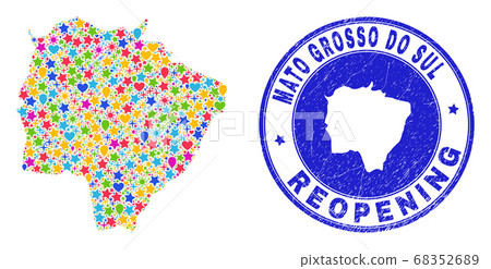 Reopening Mato Grosso Do Sul State Map Mosaic... - Stock Illustration [68352689] - PIXTA