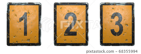 Set of numbers 1, 2, 3 made of public road sign... - Stock Illustration ...