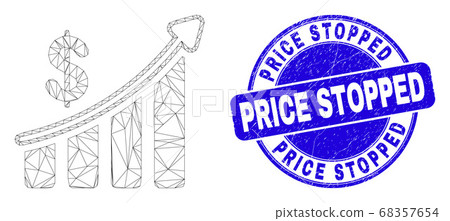 Blue Distress Price Stopped Stamp and Web Mesh... - Stock Illustration ...