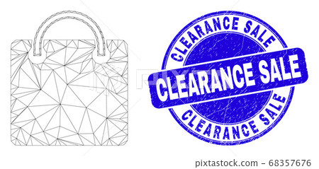 Blue Scratched Clearance Sale Stamp Seal and... - Stock Illustration ...