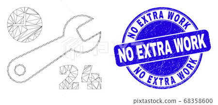 Blue Scratched No Extra Work Seal and Web Mesh... - Stock Illustration ...