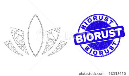 Blue Scratched Biorust Seal and Web Mesh Lotus-插圖素材 [68358650] - PIXTA圖庫