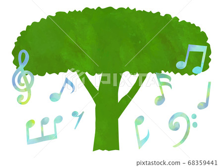 Vector image illustration of music and nature - Stock Illustration ...