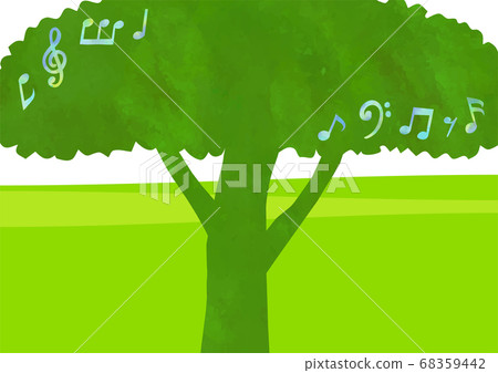 Vector image illustration of music and nature - Stock Illustration ...