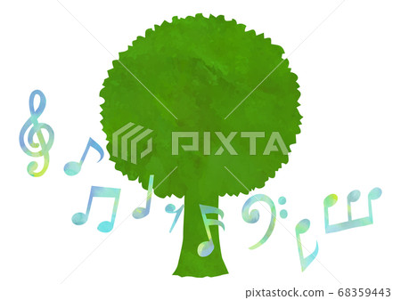 Vector image illustration of music and nature - Stock Illustration ...