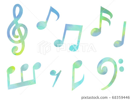 Vector illustration of pale blue musical note... - Stock Illustration ...