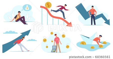 Financial problems. Depressed man with unpaid... - Stock Illustration ...