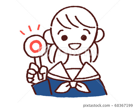 Girl with correct answer tag - Stock Illustration [68367199] - PIXTA