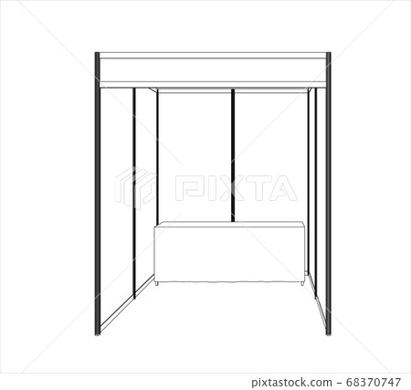 Exhibition booth line drawing - Stock Illustration [68370747] - PIXTA