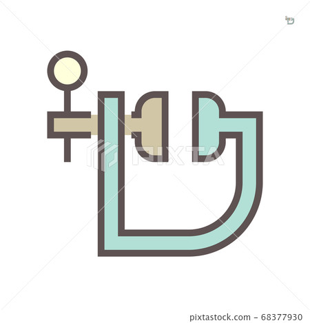 C-clamp vector icon design on white background, - Stock Illustration ...