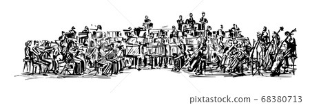 Drawing of the classical musician plays... - Stock Illustration ...