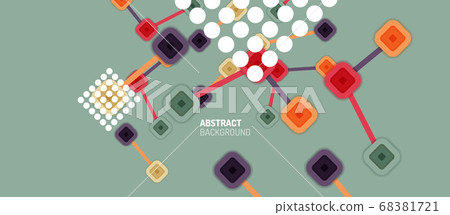 Abstract square dot connections, flat style... - Stock Illustration ...