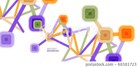 Abstract square dot connections, flat style... - Stock Illustration ...