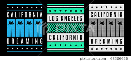 California dreaming. Retro print. Vintage... - Stock Illustration ...