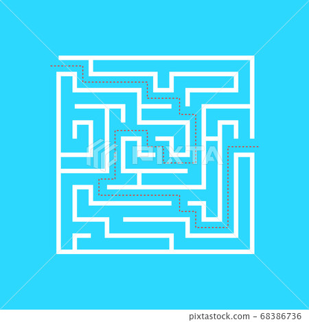 Maze Game Sign White Thin Line. Vector - Stock Illustration [68386736 ...