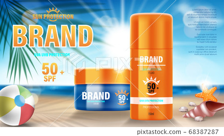 Sun protection, sunscreen and Sunblock design... - Stock Illustration ...