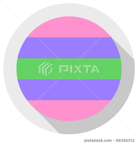 Trigender Pride Flag, round shape icon on white... - Stock Illustration ...