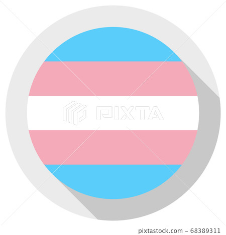 Transgender pride flag, round shape icon on white - Stock Illustration ...