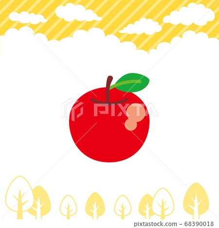 Cute apple icon - Stock Illustration [68390018] - PIXTA