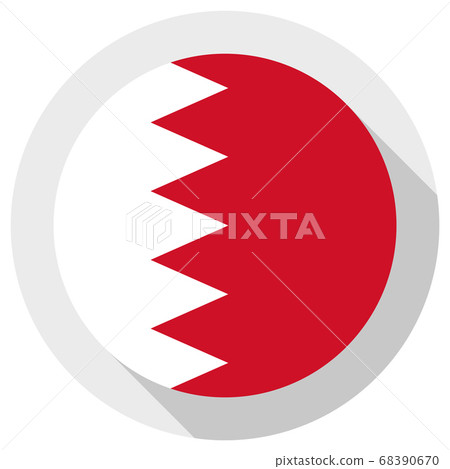 Flag of Bahrain, Round shape icon on white - Stock Illustration ...