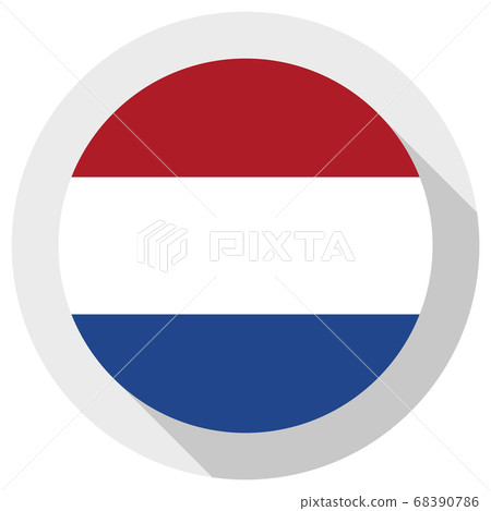 Flag of Netherlands, Round shape icon on white - Stock Illustration ...