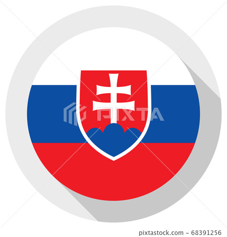 Flag of Slovakia, Round shape icon on white - Stock Illustration ...