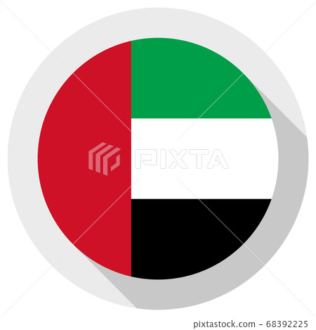 Flag of United Arab Emirates, round shape icon on - Stock Illustration ...