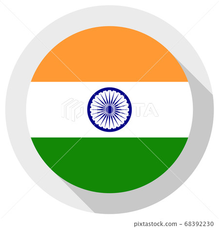 Flag of India, round shape icon on white - Stock Illustration [68392230 ...