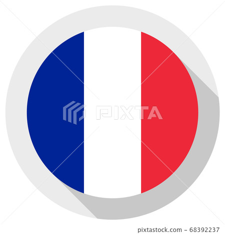 Flag of France, round shape icon on white - Stock Illustration ...