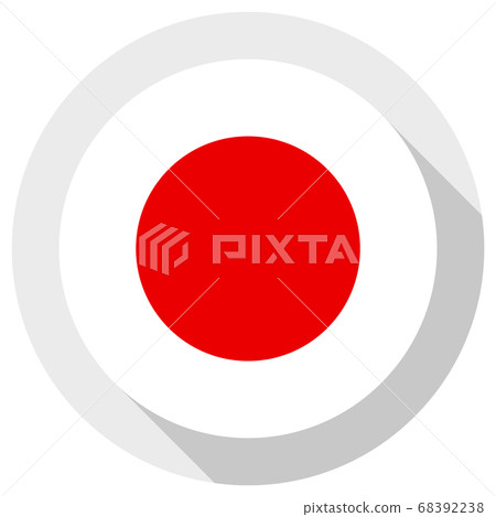 Flag of Japan, round shape icon on white - Stock Illustration [68392238 ...