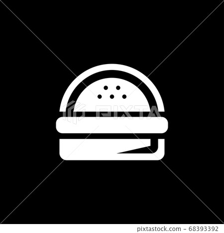 Burger icon, flat design Hamburger web icon. - Stock Illustration ...