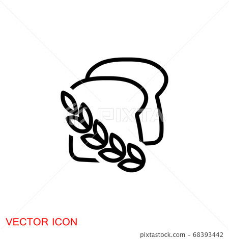 Bread icon. Bread bakery symbol vector - Stock Illustration [68393442 ...