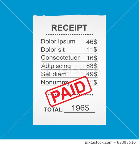 Blank receipt,isolated on blue background - Stock Illustration ...
