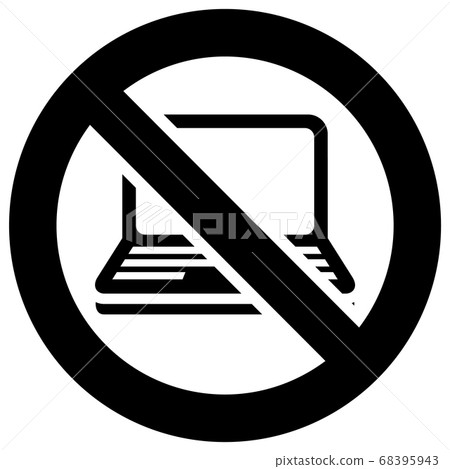 Not use Laptop forbidden sign, modern round - Stock Illustration ...