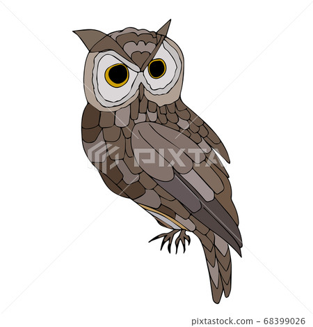 Offended, angry walking owl on a white background - Stock Illustration ...