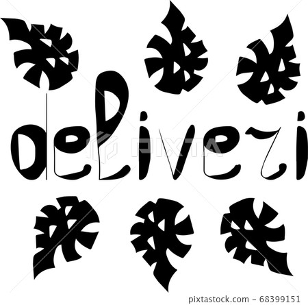 Handwritten vector typography for delivery... - Stock Illustration ...