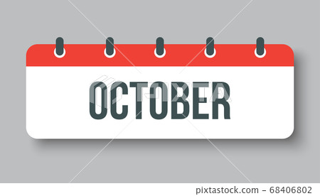 Vector icon day calendar, autumn month October - Stock Illustration ...