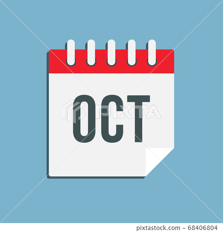 Vector icon day calendar, autumn month October - Stock Illustration ...