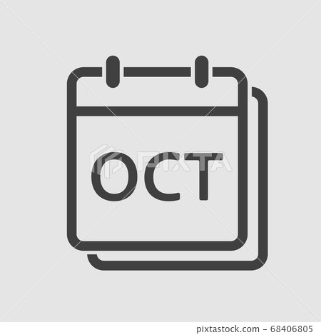 Vector icon day calendar, autumn month October - Stock Illustration ...