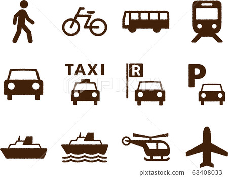 Pictogram set of transportation (hand-drawn... - Stock Illustration ...