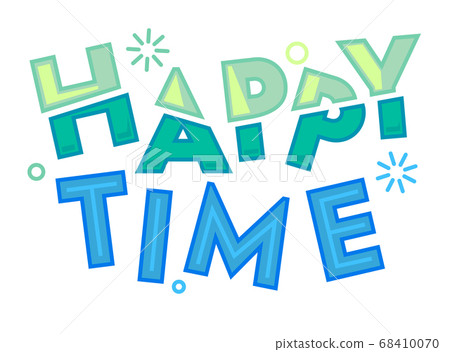 Happy Time Colorful Typography, Label or Badge.... - Stock Illustration ...