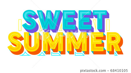 Sweet Summer Colorful Typography, Label or... - Stock Illustration ...