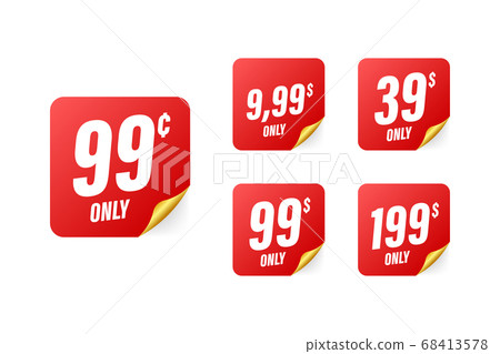 Discount sticker. Template with 99 only. Vector... - Stock Illustration ...