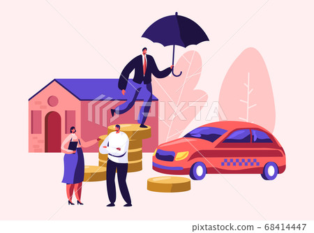 Client Speaking with Insurance Woman Agent - Stock Illustration ...
