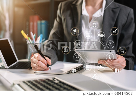 Business Man Writing Diagram