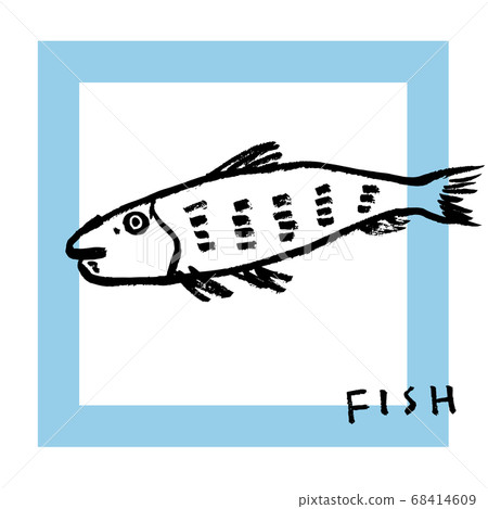 Fish handwritten illustration scribble FISH... - Stock Illustration ...