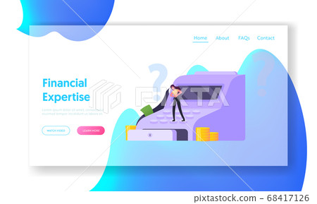 Cash Shortage Landing Page Template. Upset Tiny... - Stock Illustration ...